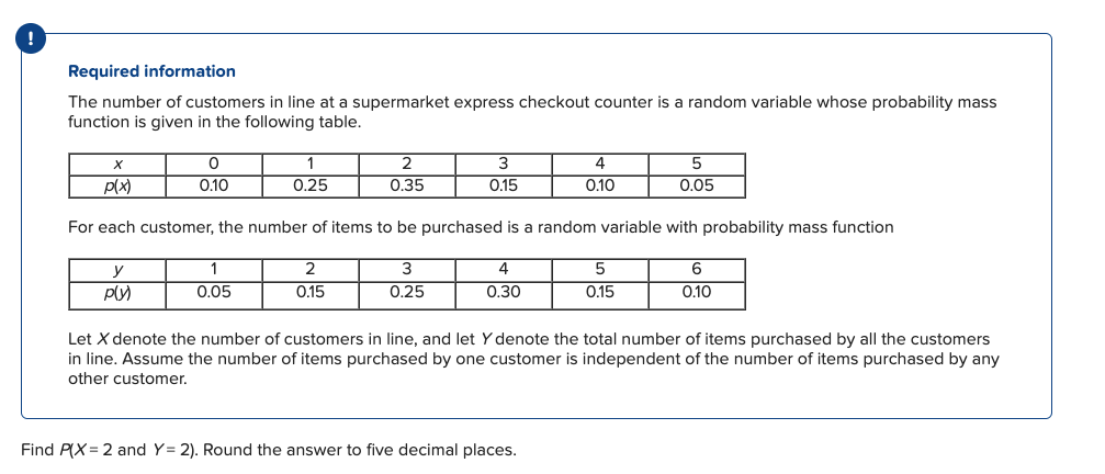 Solved Required information The number of customers in line | Chegg.com