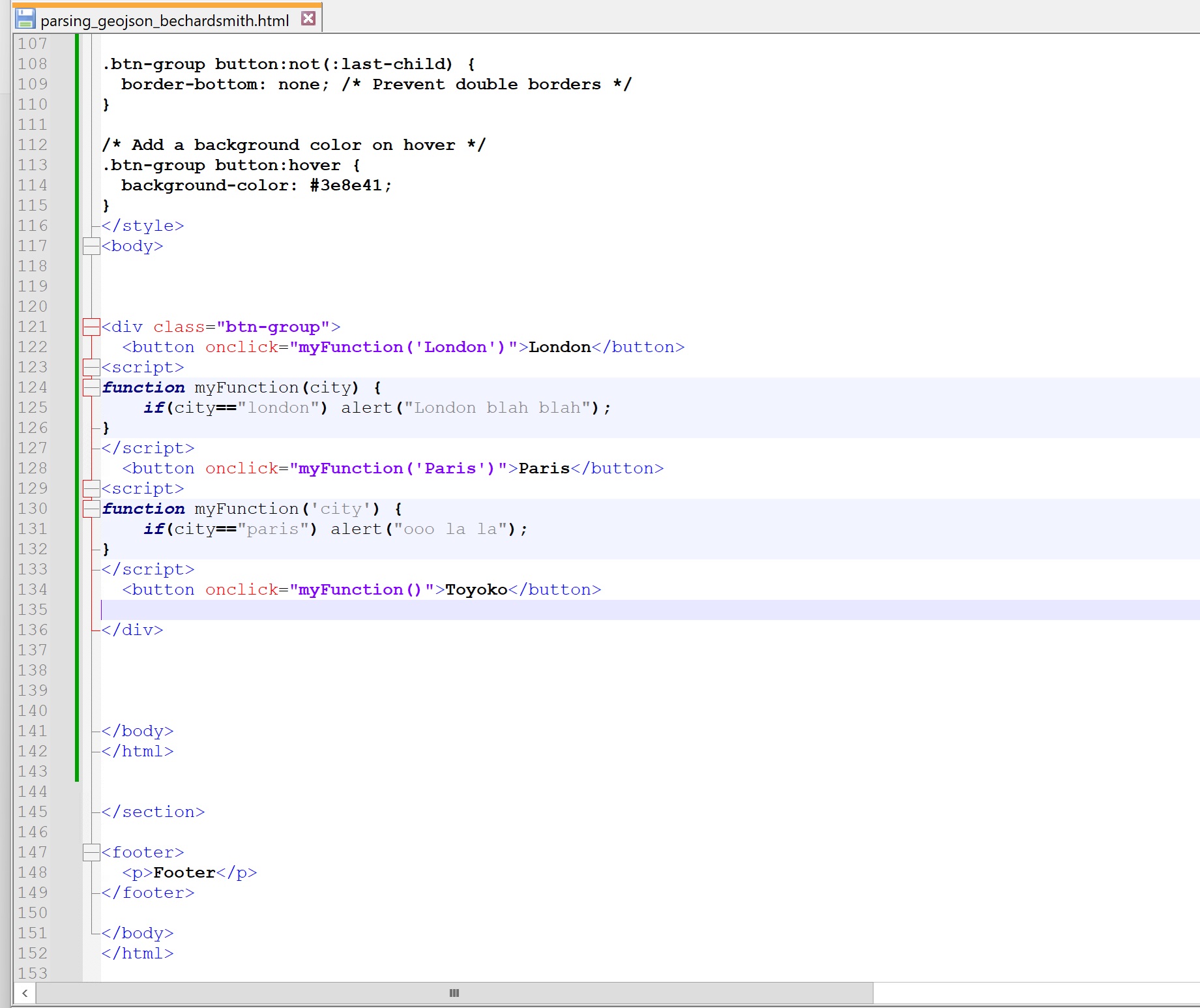 Solved I am trying to get it so that when you click on one | Chegg.com