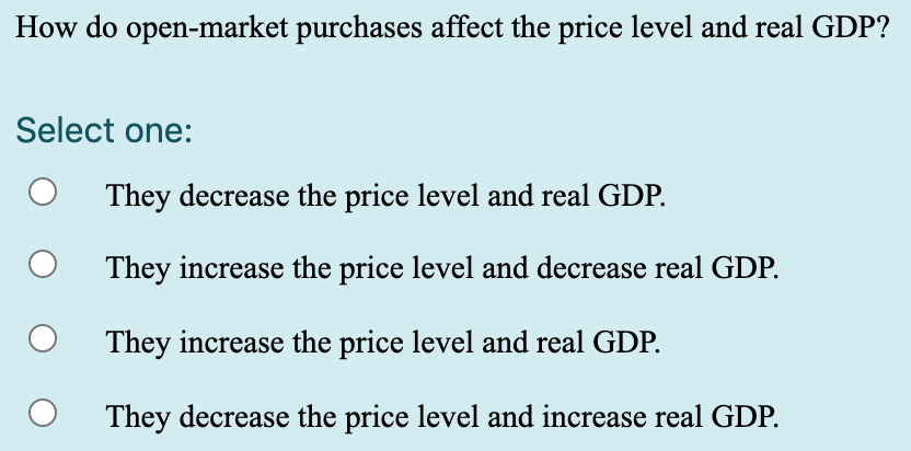 Solved How do open-market purchases affect the price level | Chegg.com