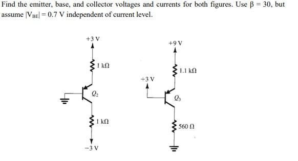 Solved Find the emitter, base, and collector voltages and | Chegg.com