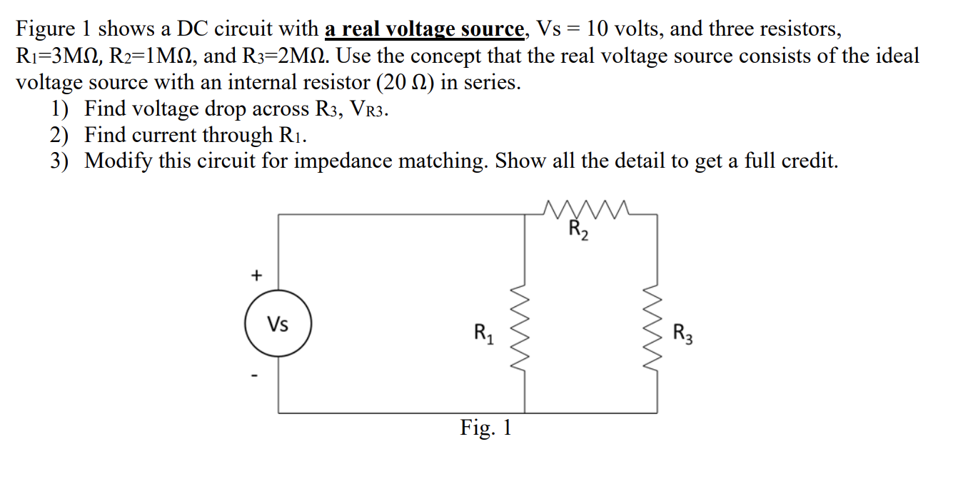 Solved Figure 1 shows a DC circuit with a real voltage | Chegg.com