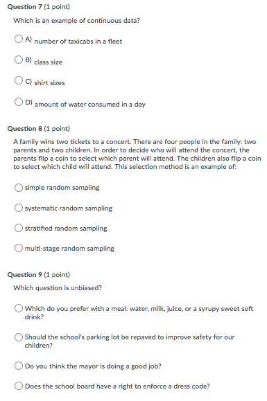 Solved Question 7 (1 point) Which is an example of | Chegg.com