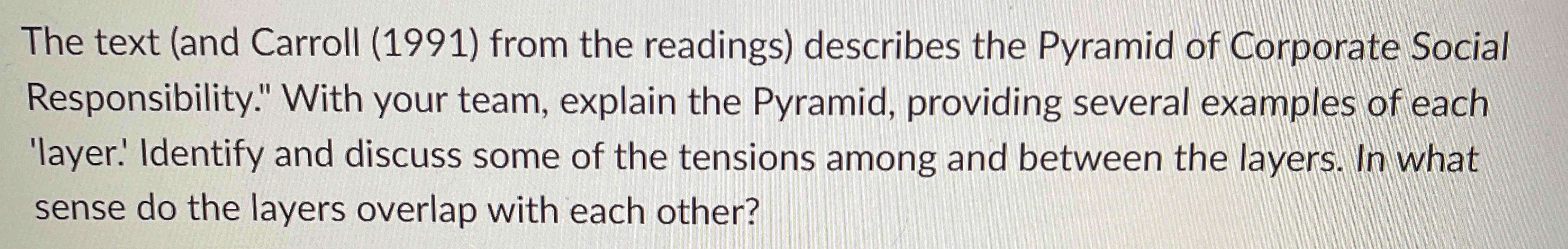 Solved The text (and Carroll (1991) ﻿from the readings) | Chegg.com