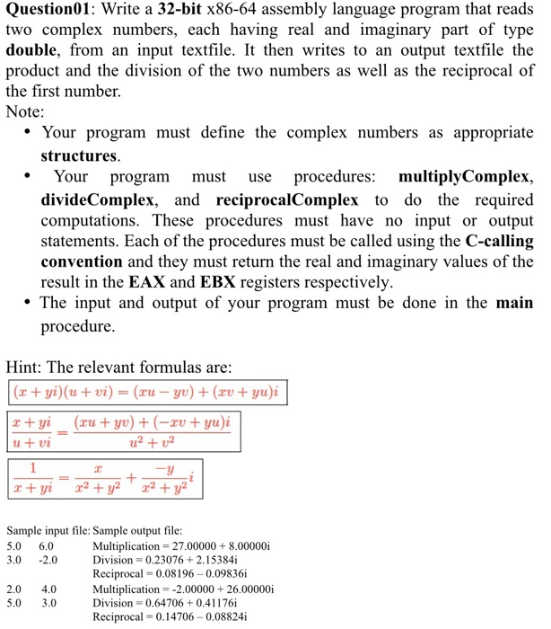 Solved Question01: Write a 32-bit x86-64 assembly language | Chegg.com