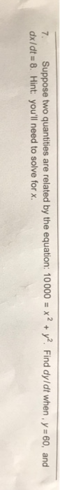 Solved Suppose two quantities are related by the equation: | Chegg.com