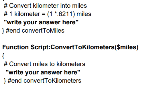 Solved Write Multiple Functions In A Script Call Conversion