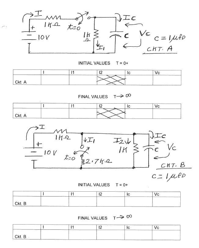 Solved INITIAL AND FINAL VALUES IN R C NETWORKS The Purpose Chegg