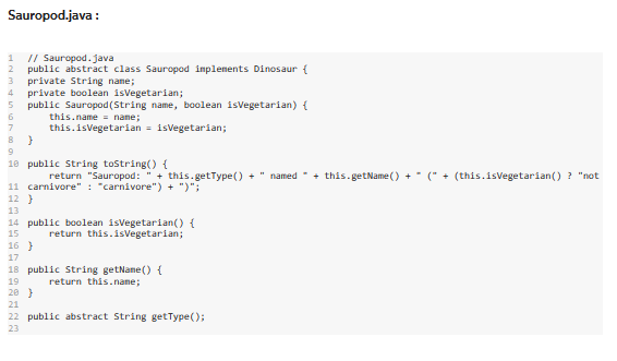 Solved Park.java : Dinosaur.java | Chegg.com