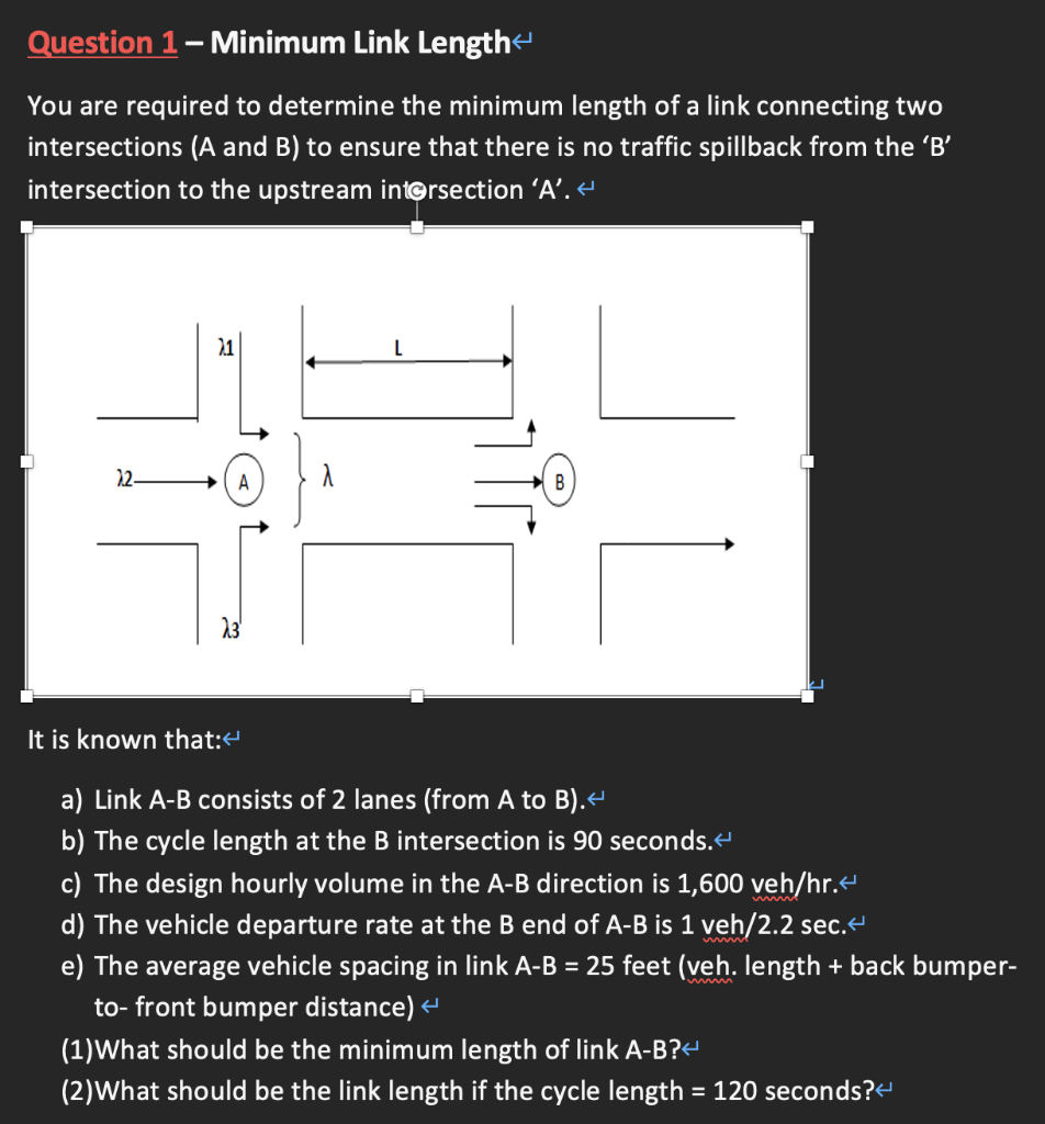 Solved Question 1 - Minimum Link Length You are required to | Chegg.com