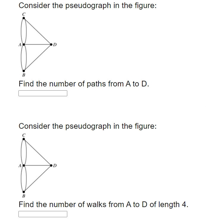 Solved Consider the pseudograph in the figure: D B Find the | Chegg.com