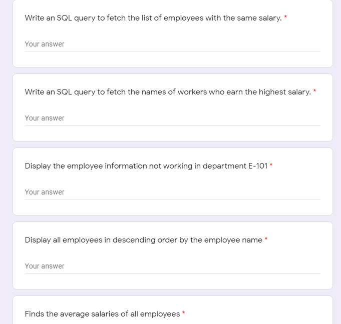 Solved Employee Empid EmpName Department Contact No Emailid | Chegg.com