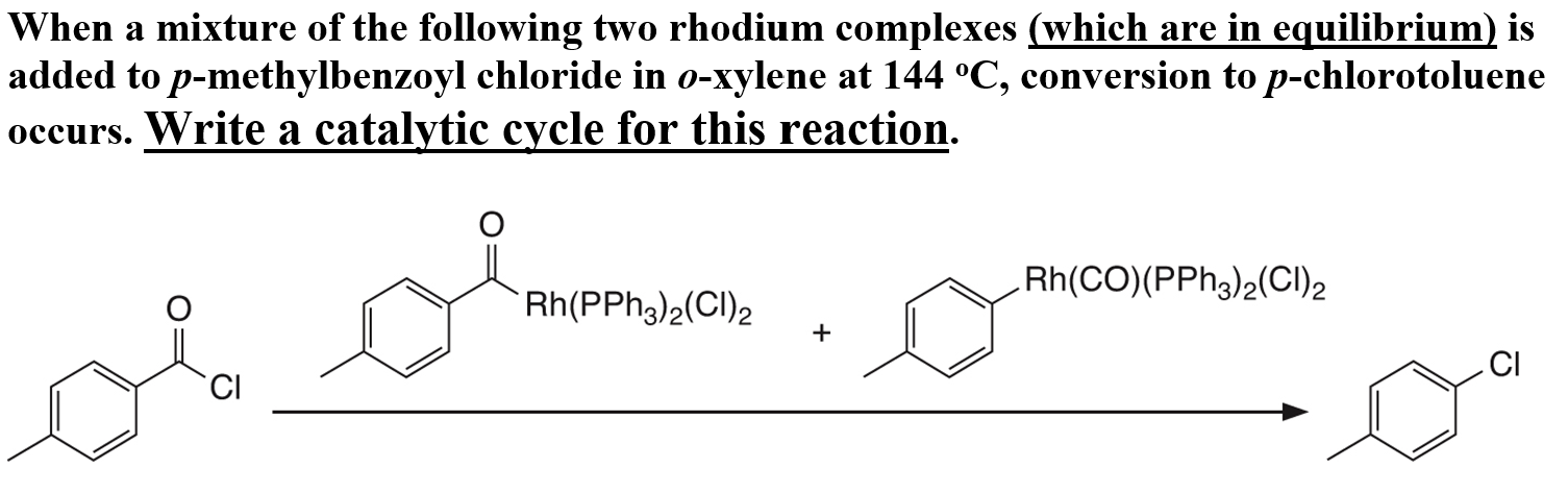 Solved When a mixture of the following two rhodium complexes | Chegg.com