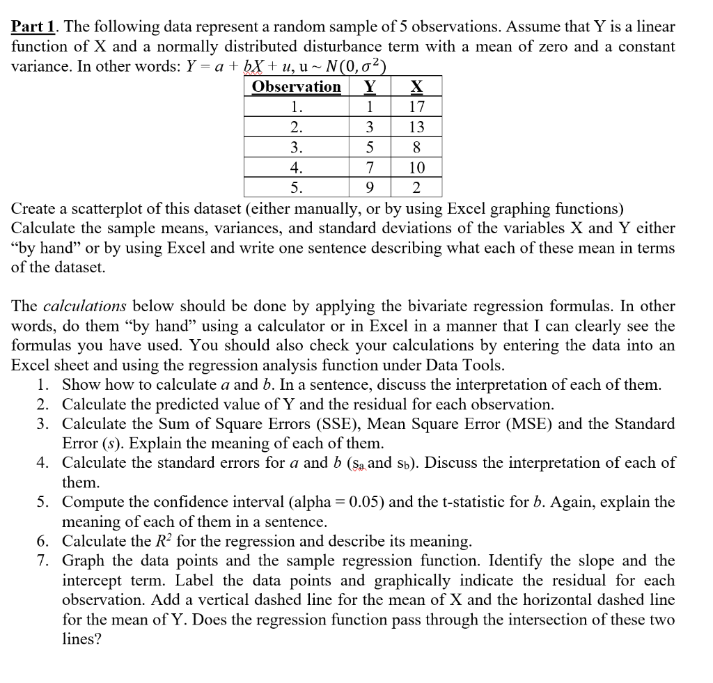 Solved Part 1. The following data represent a random sample | Chegg.com