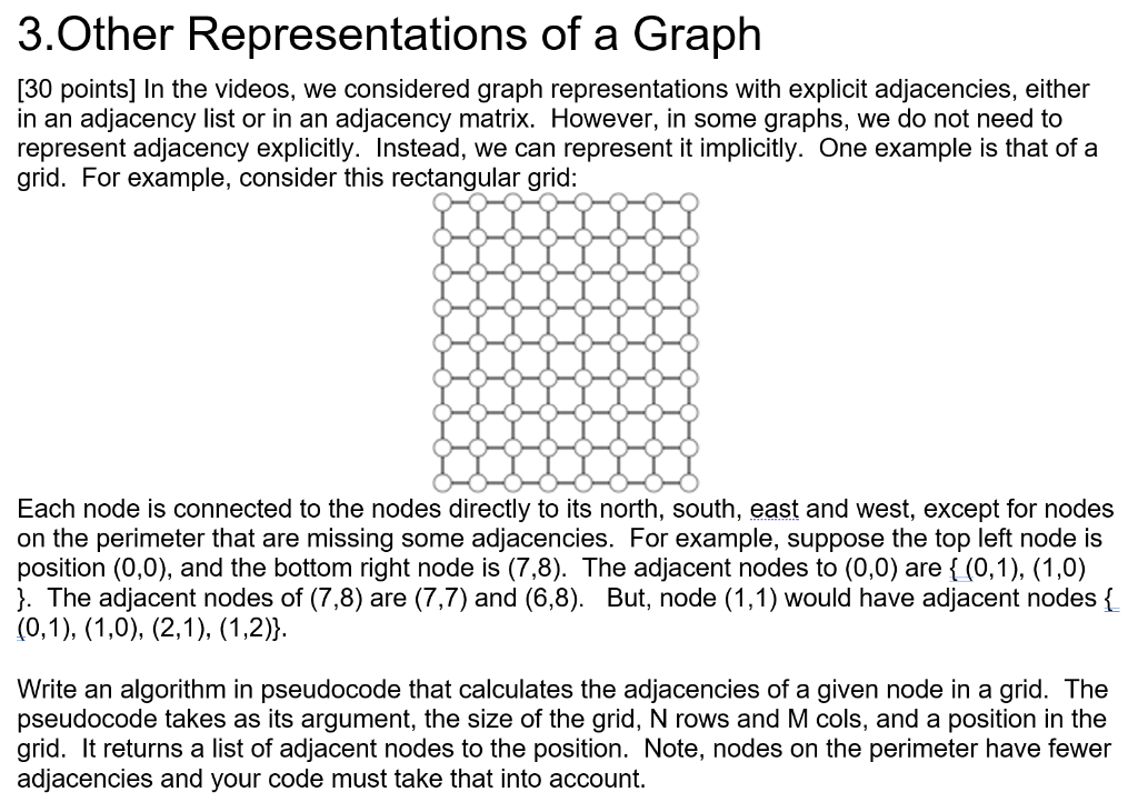 Solved 3.Other Representations of a Graph [30 points] In the | Chegg.com
