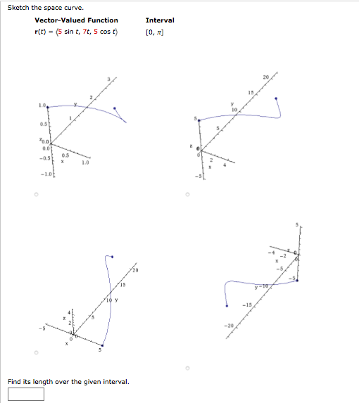 Solved Sketch the space curve. Vector-Valued Function r(t) = | Chegg.com