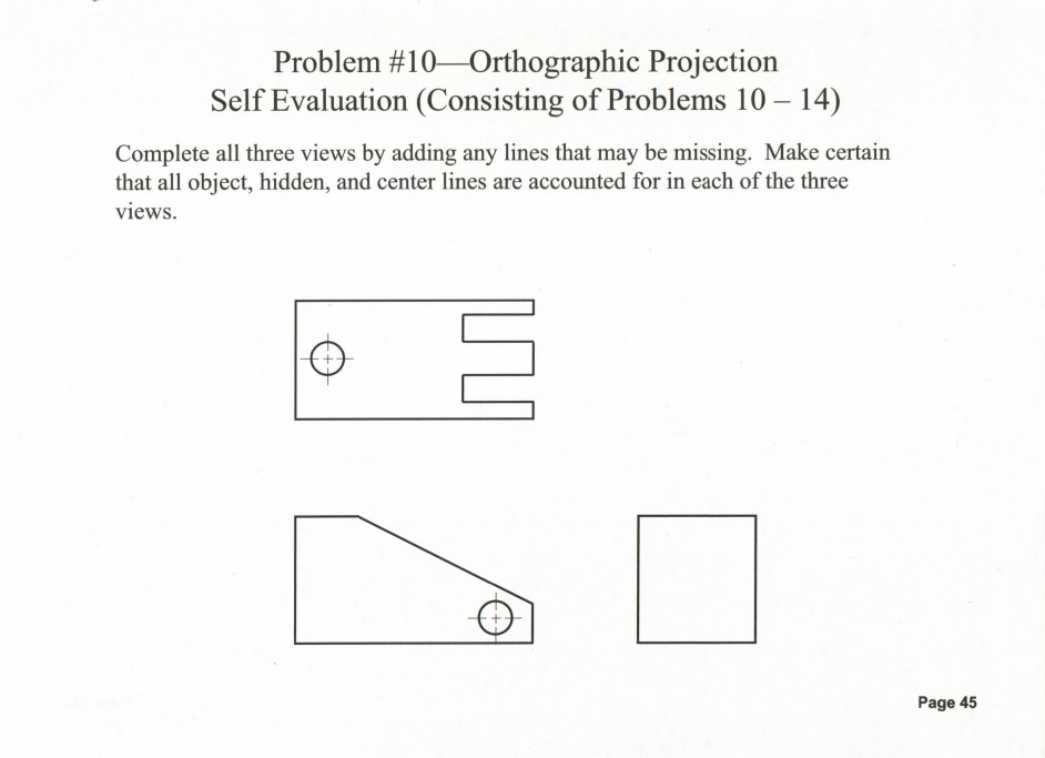 Solved Problem #10—Orthographic Projection Self Evaluation | Chegg.com