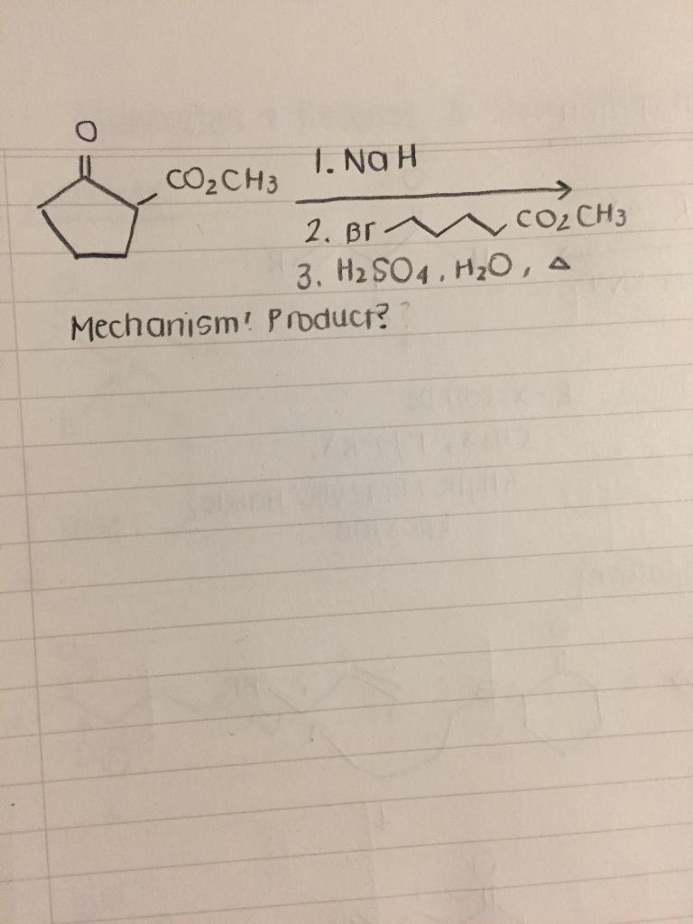 Solved CO2CH3 1. NAH 2. er CO2 CH3 3. H2SO4 , H2O, A | Chegg.com