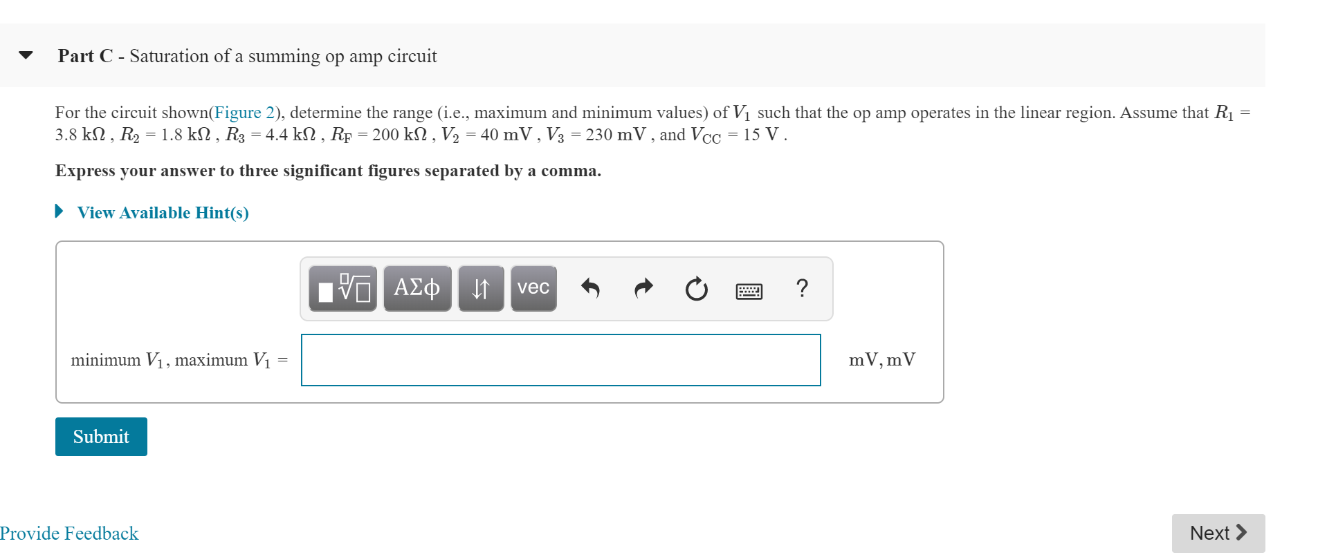 Solved Review Constants Learning Goal: To analyze op amps | Chegg.com