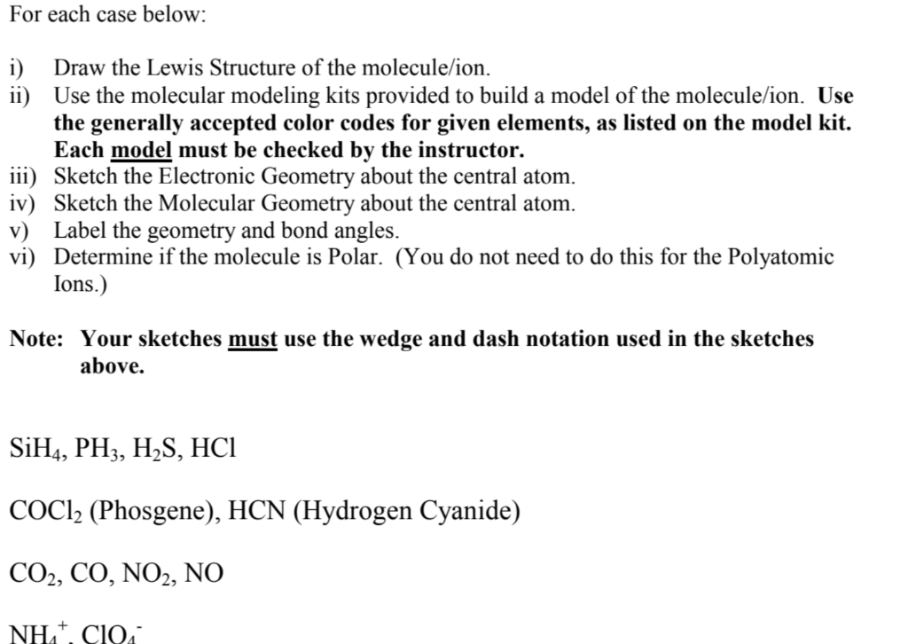 Solved i) Draw the Lewis Structure of the molecule/ion. ii) | Chegg.com