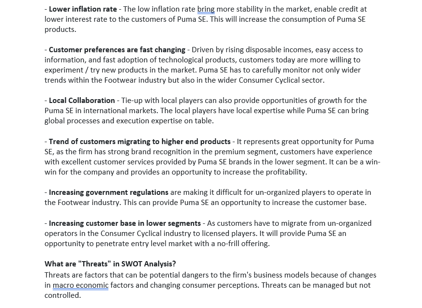 Solved In your Own word, detail SWOT Analysis in own words | Chegg.com