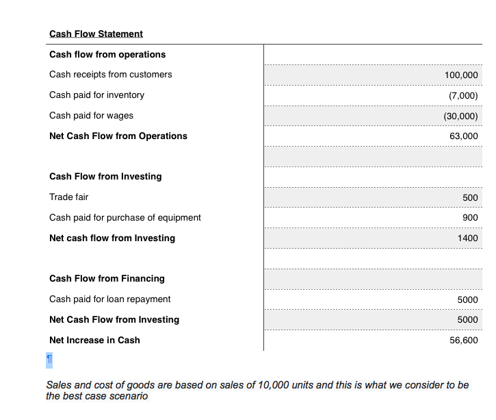 Prepare a One Year Income Statement (Profit and Loss) | Chegg.com