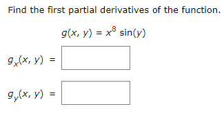 Solved Find the first partial derivatives of the function. | Chegg.com