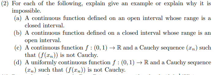 Solved (2) For each of the following, explain give an | Chegg.com