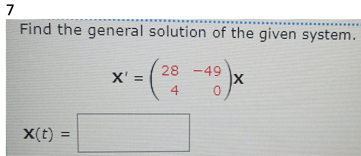 Solved Find the general solution of the given system. | Chegg.com