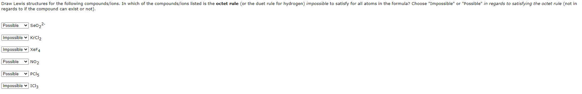 Solved Draw Lewis structures for the following | Chegg.com