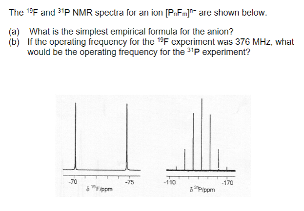 Solved The 197 and 31P NMR spectra for an ion (PnFm]"- are | Chegg.com