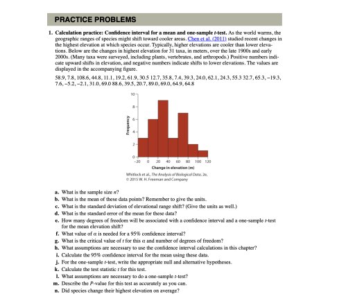 PRACTICE PROBLEMS 1. Calculation practice: Confidence | Chegg.com