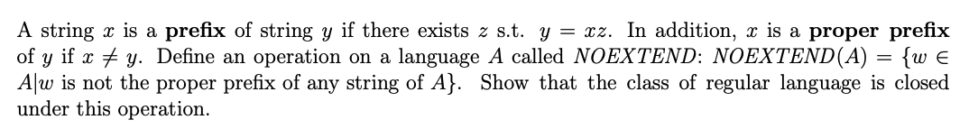 Solved A string x is a prefix of string y if there exists z | Chegg.com