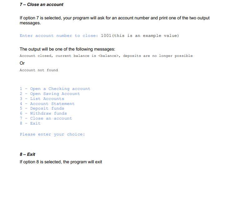 Solved Create a JAVA Banking Application that cab perform | Chegg.com
