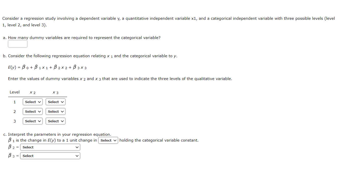 Consider a regression study involving a dependent | Chegg.com