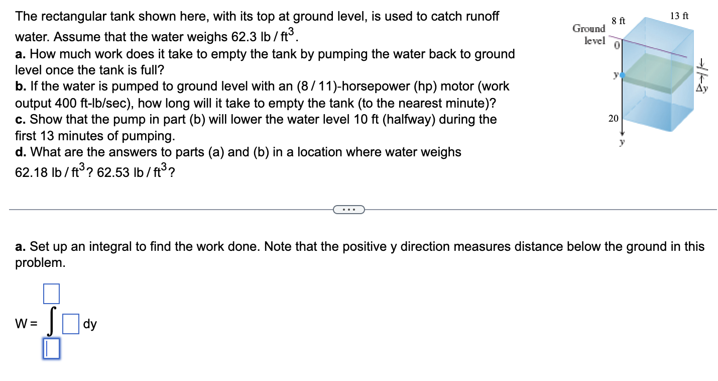 Solved The rectangular tank shown here, with its top at | Chegg.com