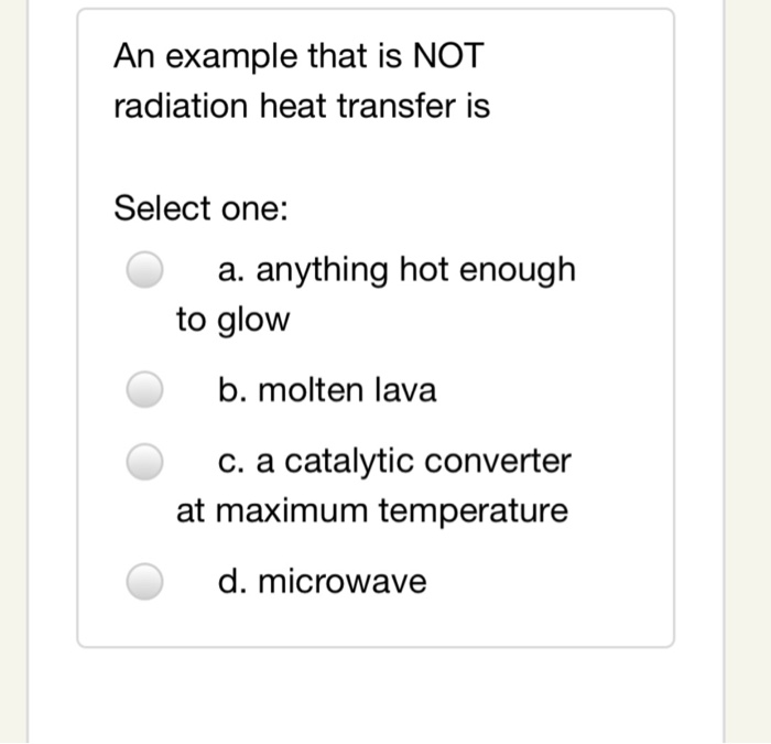Radiation Examples Heat