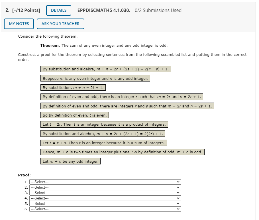 Solved 2. [-/12 Points) DETAILS EPPDISCMATH5 4.1.030. 0/2 | Chegg.com Solved 2. [-/12 Points) DETAILS EPPDISCMATH5 4.1.030. 0/2 | Chegg.com