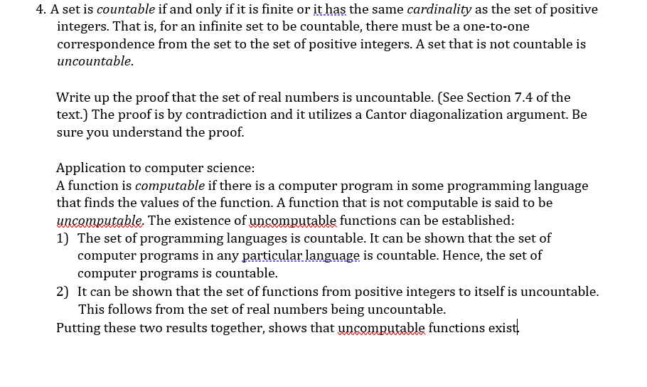 Solved 4. A set is countable if and only if it is finite or | Chegg.com