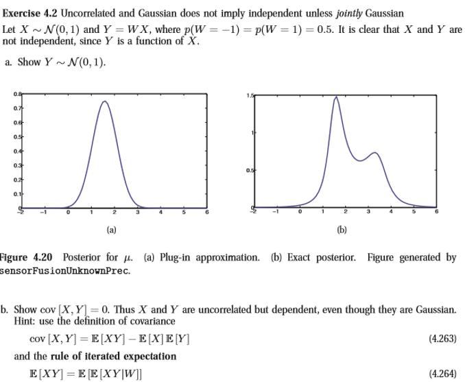 Exercise 4.2 Uncorrelated and Gaussian does not imply | Chegg.com