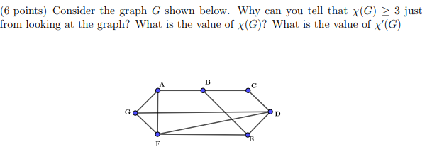Solved (6 points) Consider the graph G shown below. Why can | Chegg.com Solved (6 points) Consider the graph G shown below. Why can | Chegg.com