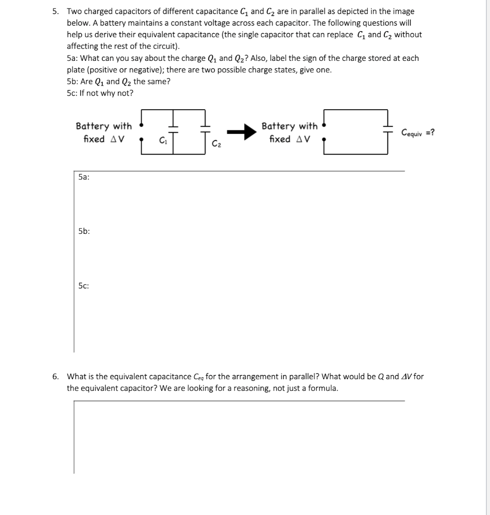 Solved 5. Two charged capacitors of different capacitance C | Chegg.com