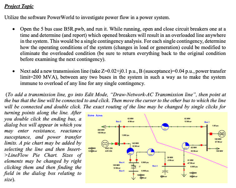 Solved Project Topic Utilize the software PowerWorld to | Chegg.com