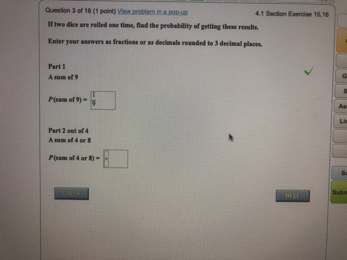 Solved Question 3 of 16 (1 point) View problem.in a pop-up | Chegg.com