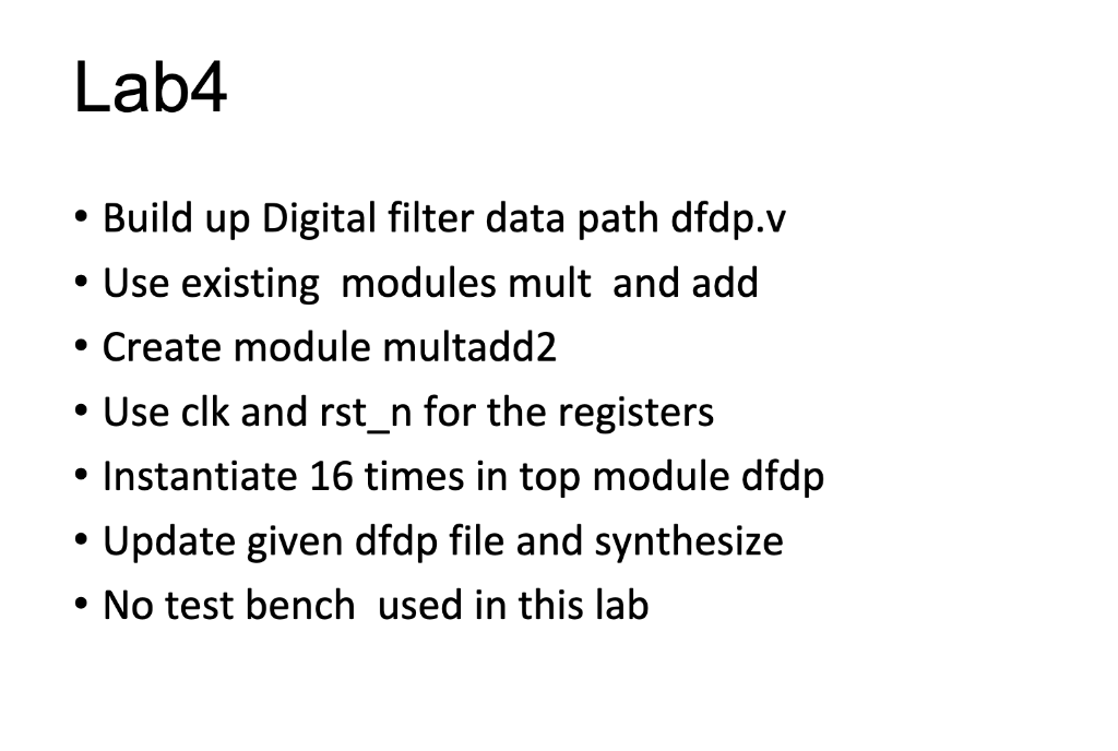 Solved - Build up Digital filter data path dfdp.v - Use | Chegg.com