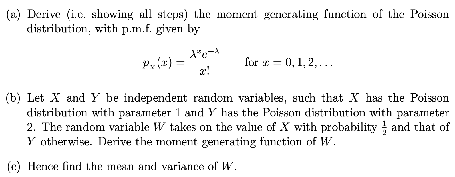 Solved (a) Derive (i.e. showing all steps the moment | Chegg.com