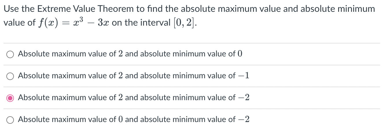 Solved Use the Extreme Value Theorem to find the absolute | Chegg.com