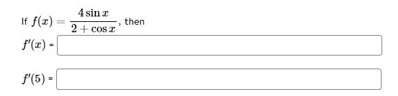 Solved If f(x)=4sinx+8cosx f′(x)= f′(3)= Question Help:If | Chegg.com