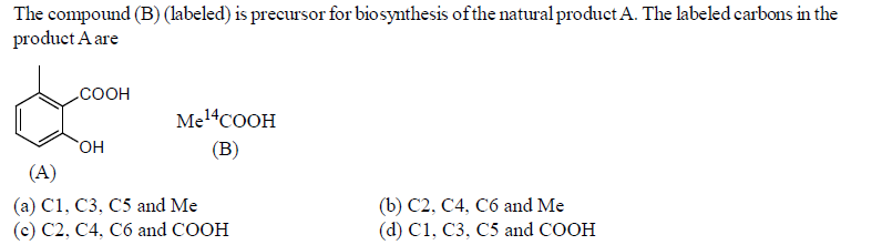 Solved The compound (B) (labeled) is precursor for | Chegg.com