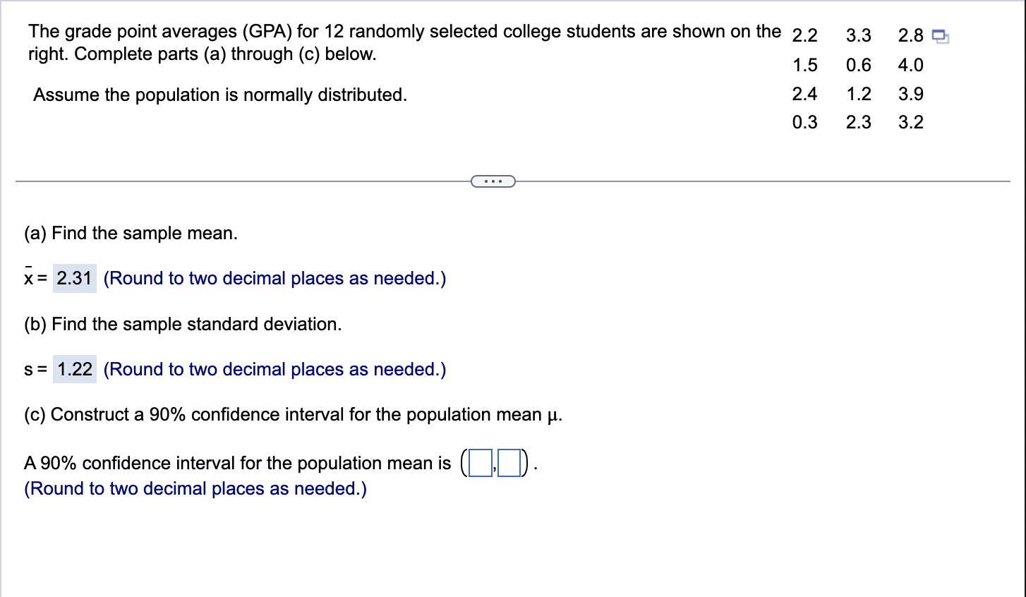 Solved How do I find the confidence interval for the | Chegg.com