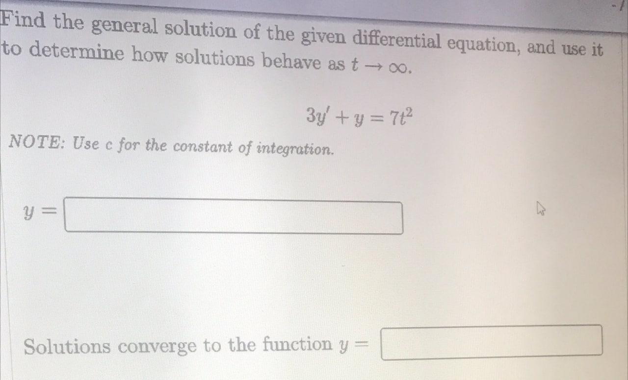 Solved Find the general solution of the given differential | Chegg.com